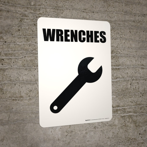 Wrenches with Icon Portrait - Wall Sign | Creative Safety Supply