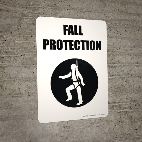 Fall Protection with Icon Portrait - Wall Sign