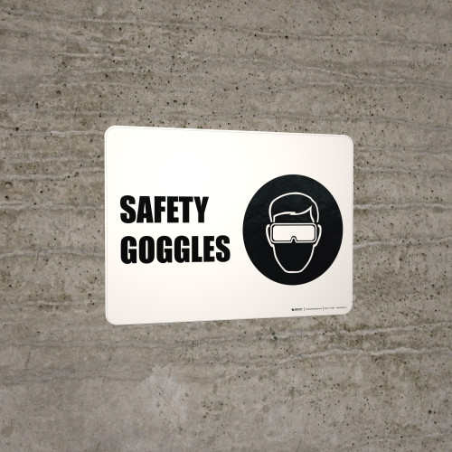 Safety Goggles with Icon Landscape - Wall Sign