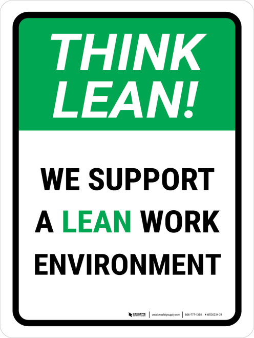 Think Lean: Work Environment Portrait - Wall Sign