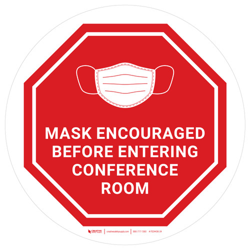 Mask Encouraged Before Entering Conference Room White Stop Round ...