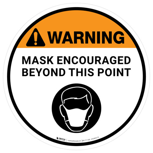 Warning: Mask Encouraged Beyond This Point with Icon - Floor Sign