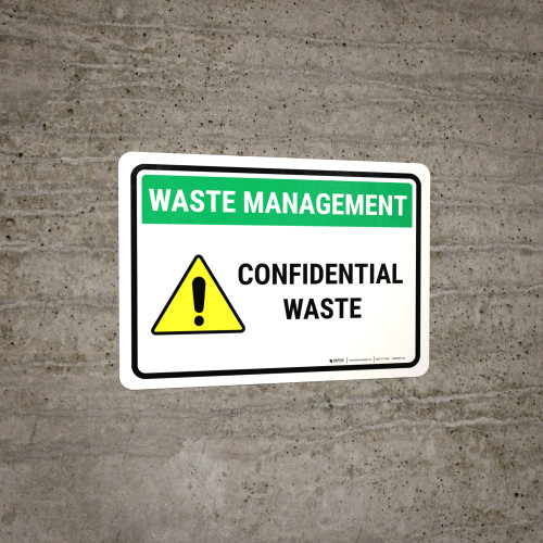 Waste Management: Confidential waste Landscape - Wall Sign | Creative ...
