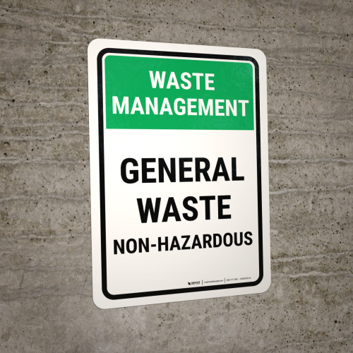 Waste Management: General waste non-hazardous Portrait - Wall Sign ...