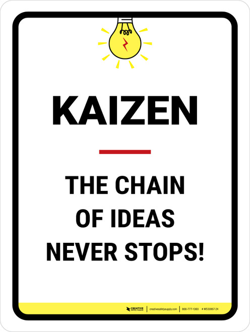 Kaizen The Chain Of Ideas Never Stops Portrait - Wall Sign | Creative ...