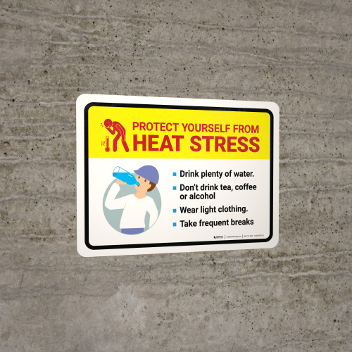 Protect yourself from heat stress Landscape - Wall Sign