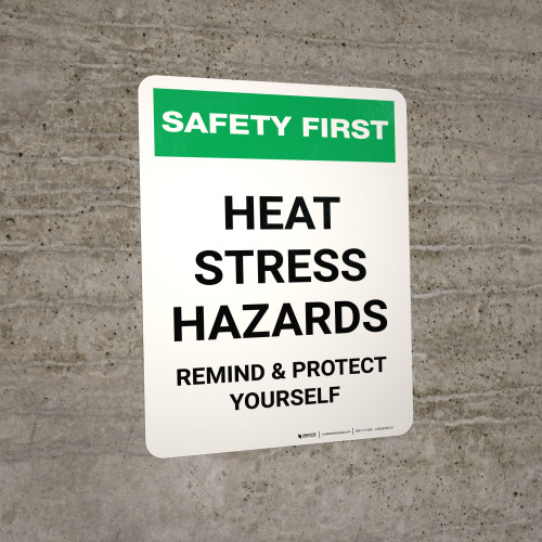 Safety First: Heat Stress Hazards Portrait - Wall Sign | Creative ...