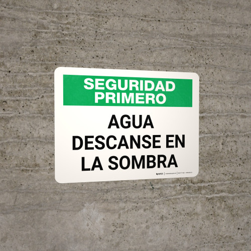 Safety First: Water Rest Shade Spanish Landscape - Wall Sign | Creative ...