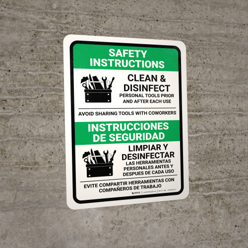 Safety Instructions Bilingual Spanish Portrait - Wall Sign | Creative ...