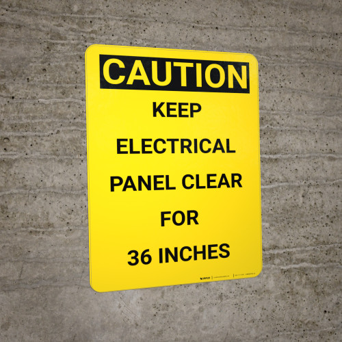 Caution: Keep Electrical Panel Clear Vertical - Wall Sign | Creative ...