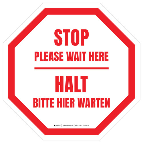 HALT - Bitte Hier Warten (STOP - Please Wait Here) Bilingual German ...