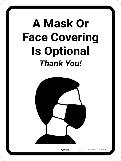 Face Masks Are Optional Icon Portrait - Wall Sign