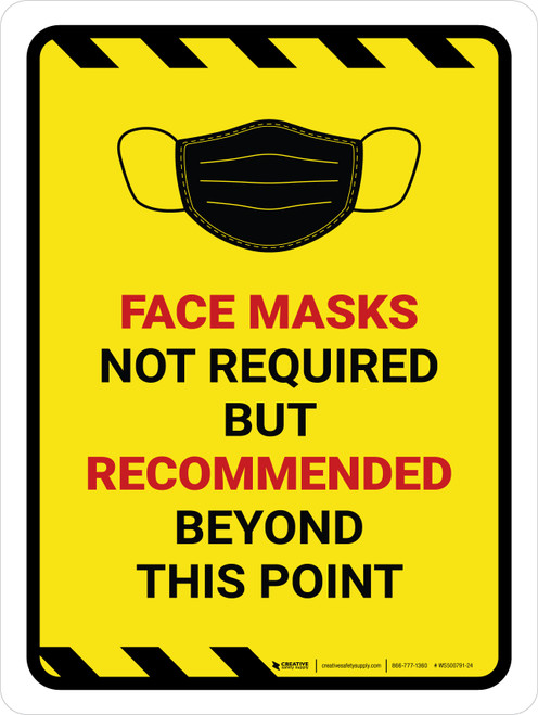 Hazard Face Mask Not Required Beyond This Point Portrait - Wall Sign