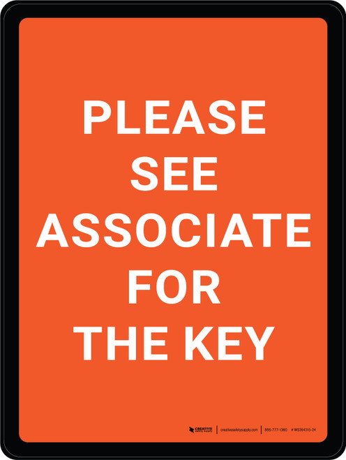 Please See Associate For The Key Portrait - Wall Sign