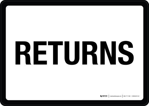 Returns White Landscape - Wall Sign