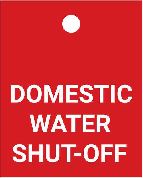 Domestic Water Shut-Off - Valve Tag | Creative Safety Supply