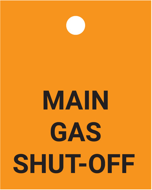 Main Gas Shut-Off - Valve Tag
