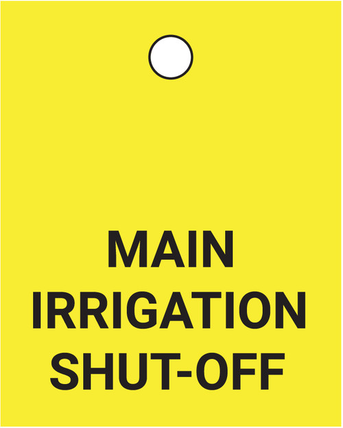 Main Irrigation Shut-Off - Valve Tag | Creative Safety Supply