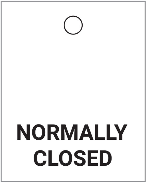 Normally Closed - Valve Tag