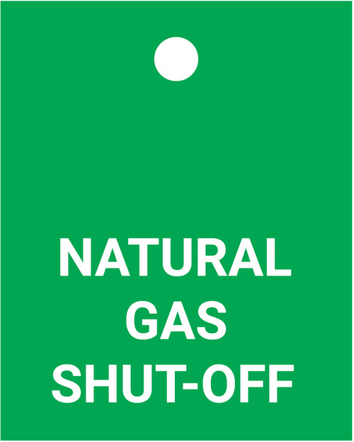 Natural Gas Shut-Off - Valve Tag