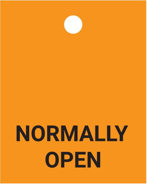 Normally Open - Valve Tag