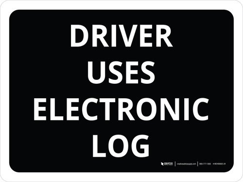 Driver Uses Electronic Log Black Landscape - Wall Sign