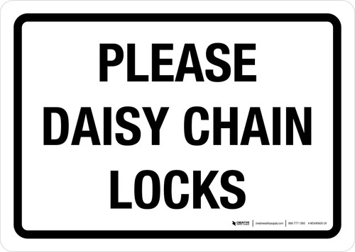 Please Daisy Chain Locks Landscape - Wall Sign