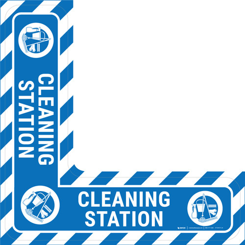Cleaning Station - Floor Sign Corner