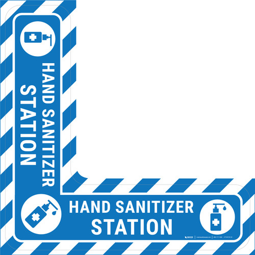 Hand Sanitizer Station - Floor Sign Corner