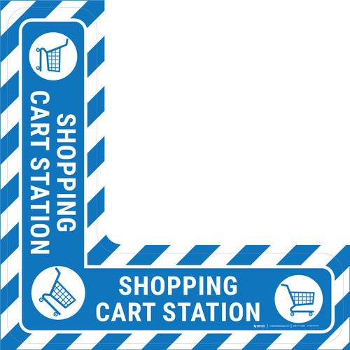 Shopping Cart Station - Floor Sign Corner