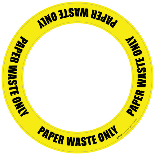 Paper Waste Only - Circular Floor Sign Ring