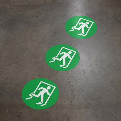 Emergency Exit Wayfinding Floor Sign Dot