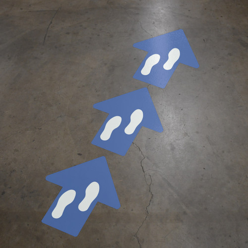 Adhesive Arrow Signs Blue Arrow Floor Stickers - Directional Vinyl ...
