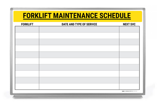 Forklift Maintenance Schedule Whiteboard
