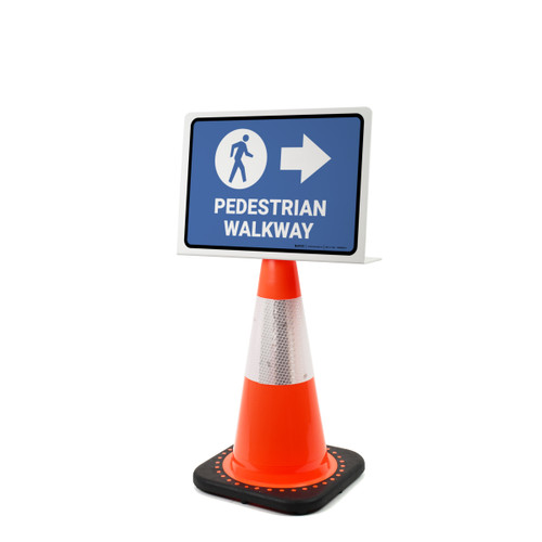 Pedestrian Access Route with Icon Arrow Right Blue Landscape - Single ...