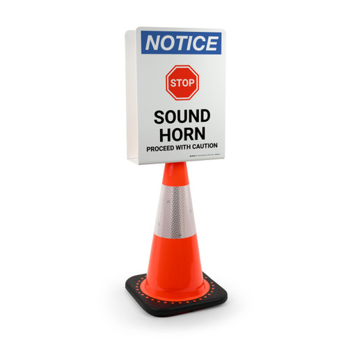 Notice: Stop - Sound Horn Proceed With Caution Portrait - Double-Sided ...