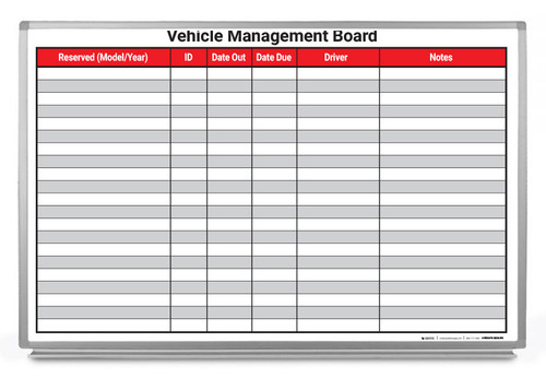 Vehicle Management Board Whiteboard