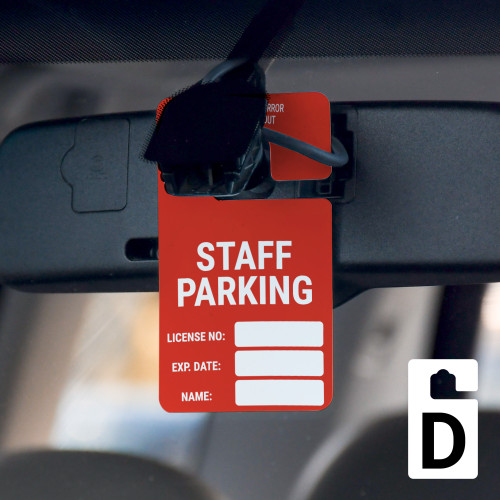 Staff Parking - License No/Exp Date/Name - Car Permit Parking Tag