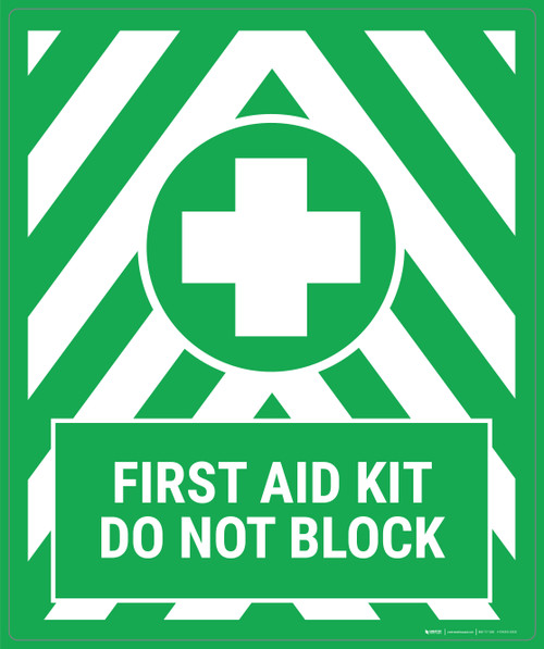 First Aid Kit Do Not Block Portrait - Large Floor Sign