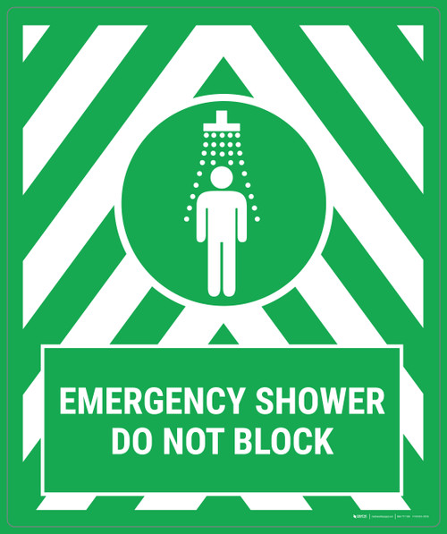 Emergency Shower Do Not Block Portrait - Large Floor Sign | Creative ...