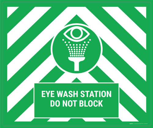 Eye Wash Station - Do Not Block Landscape - Large Floor Sign