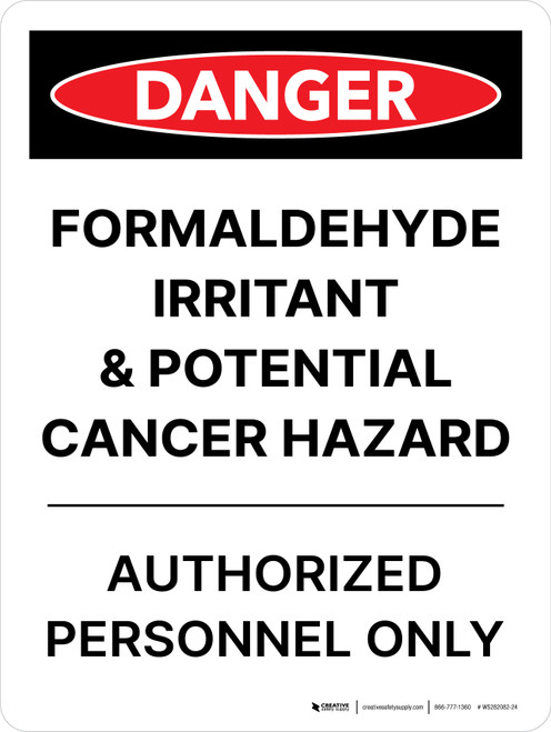 Danger: Formaldehyde Irritant & Potential Cancer Hazard Portrait - Wall ...