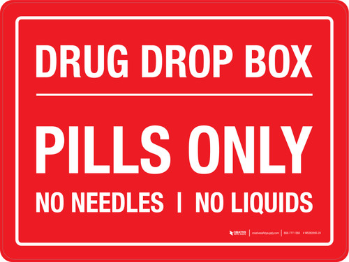 Drug Drop Box Pills Only Landscape - Wall Sign | Creative Safety Supply
