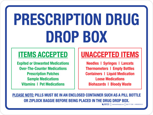 Prescription Drug Drop Box - Items Accepted VS Unaccepted Items ...