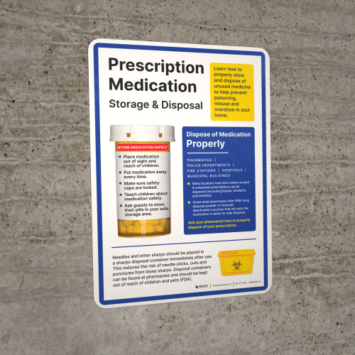 Prescription Medication Storage & Disposal Portrait - Wall Sign