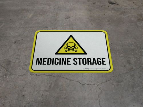 Medicine Storage Rectangle - Floor Sign