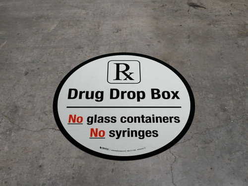 Prescription Drug Drop Box - No Glass Containers No Syringes Circular ...