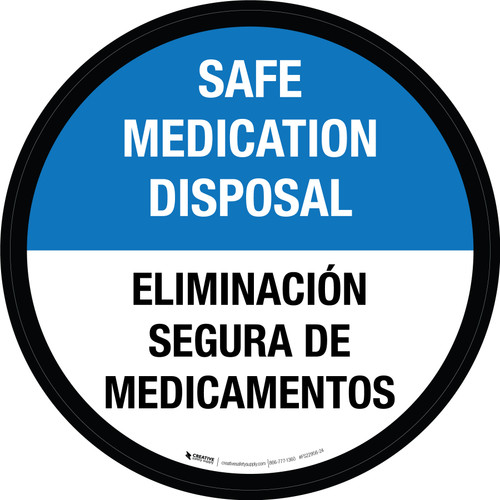 Safe Medication Disposal Bilingual Spanish Circular - Floor Sign ...