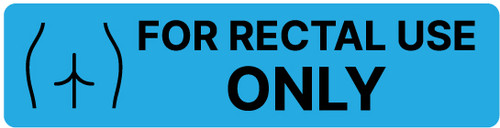 For Rectal Use Only (with Icon) - Pharmaceutical Auxiliary Label