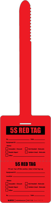 5S Red Tag - Self-Locking Tear-Off Tag
